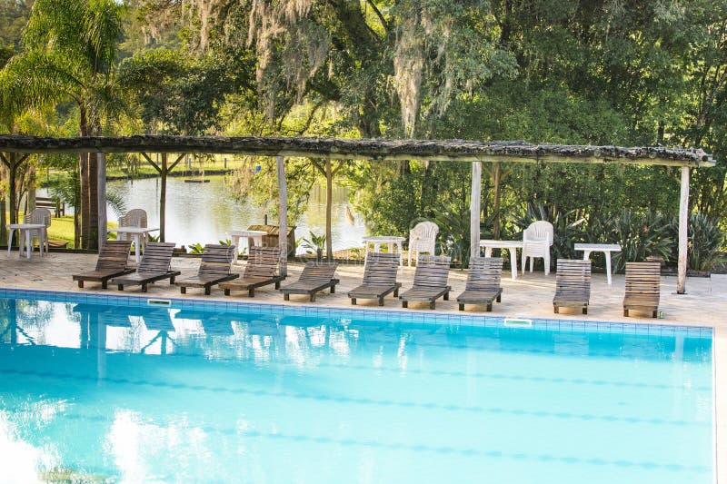 Sun Bed Near the Pool in the Resort, Brazil Stock Photo - Image of girl ...