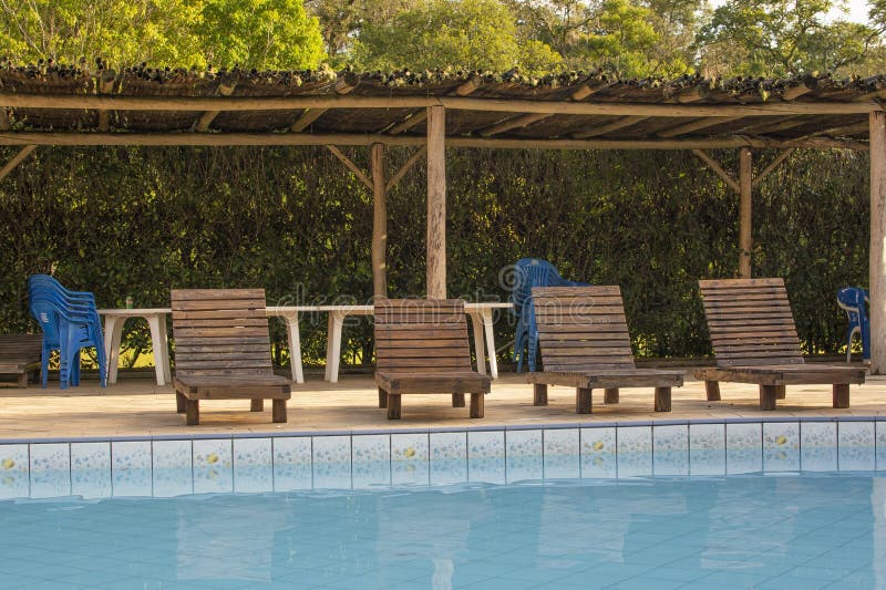 Sun Bed Near the Pool in the Resort, Brazil Stock Photo - Image of ...