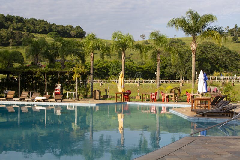 Sun Bed Near the Pool in the Resort, Brazil Stock Photo - Image of ...