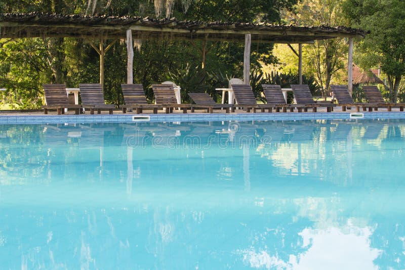 Sun Bed Near the Pool in the Resort, Brazil Stock Photo - Image of ...