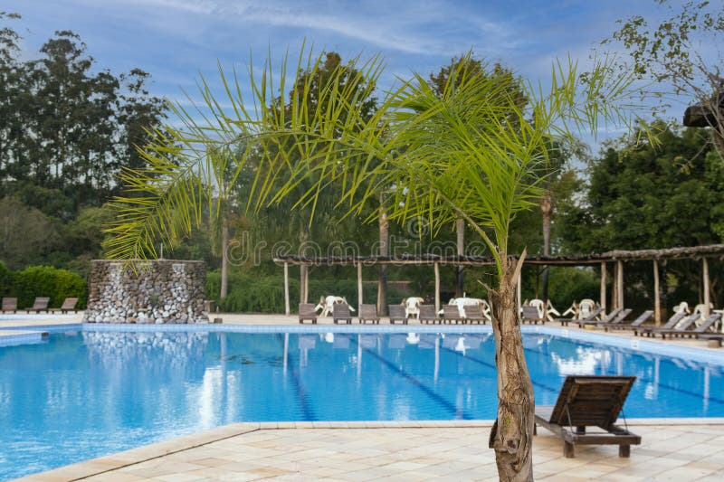 Sun Bed Near the Pool in the Resort, Brazil Stock Image - Image of rest ...