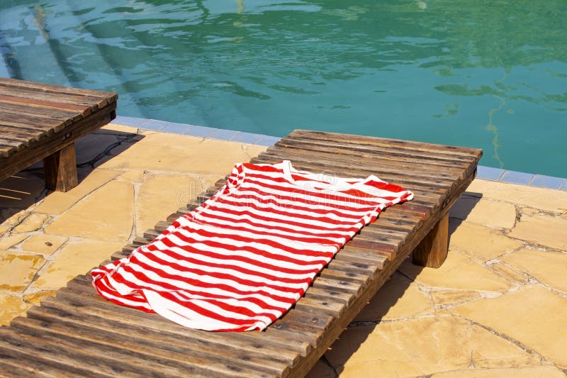 Sun-beds Near a Swimming Pool To Relax. Holidays in Brazil Stock Image ...