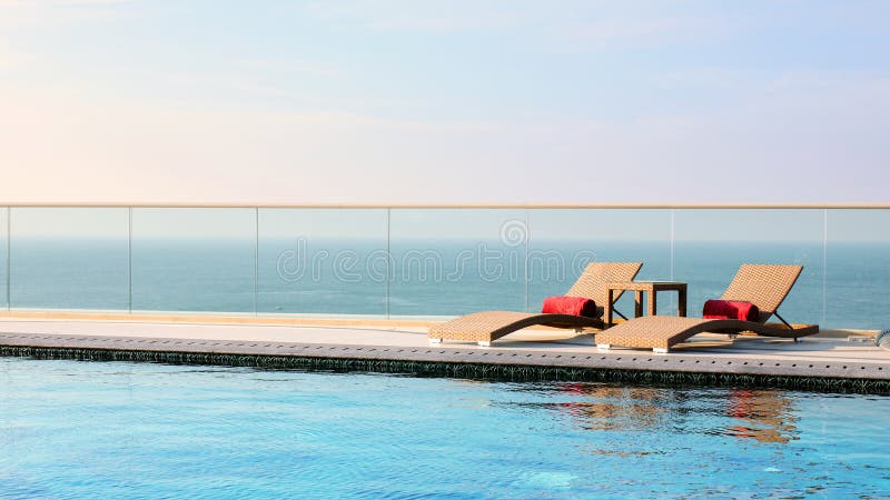 Sun beds stock image. Image of chaise, resort, leisure - 39380111