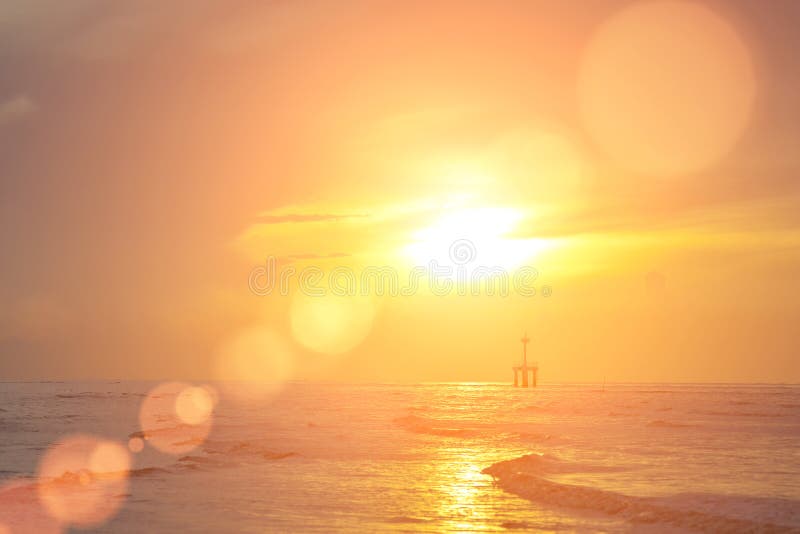 The Sun Began To Rise from the Sea in the Morning. Stock Image - Image ...