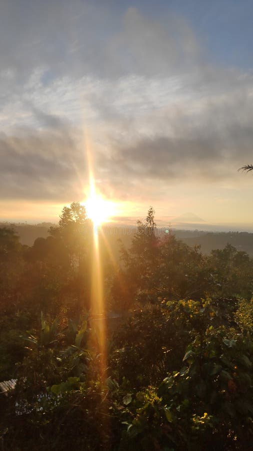 The Sun Began To Rise Slowly Stock Image - Image of evening, reflection ...