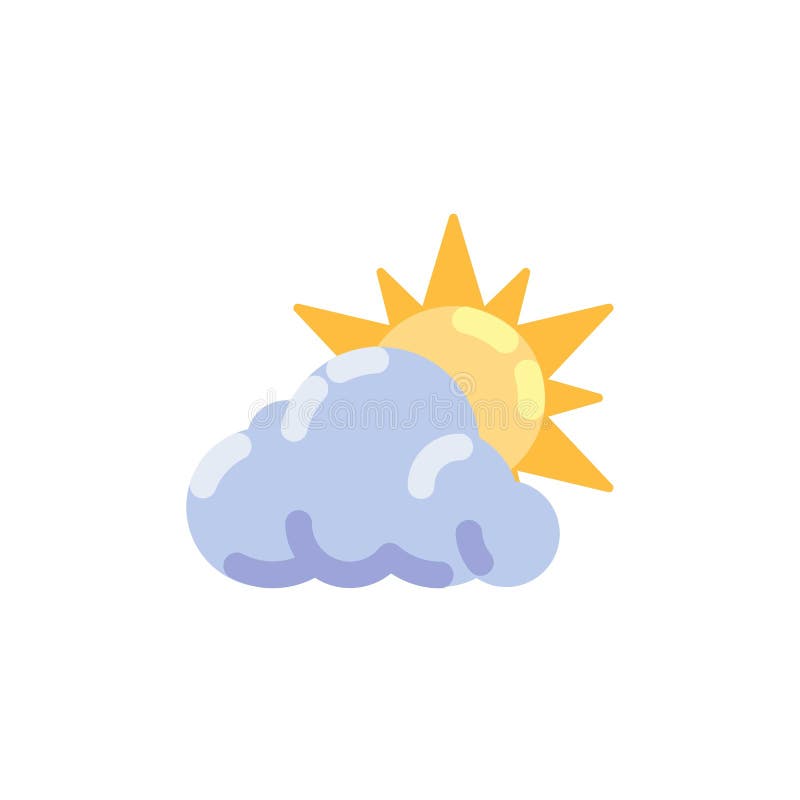 Sun behind cloud flat icon stock vector. Illustration of design - 200406136 Sun behind cloud flat icon stock vector. Illustration of design - 200406136