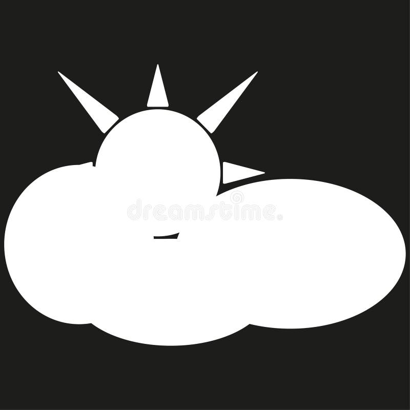 Sun Behind Cloud. Weather Forecast Icon. Vector Sunny Cloud Symbol ...