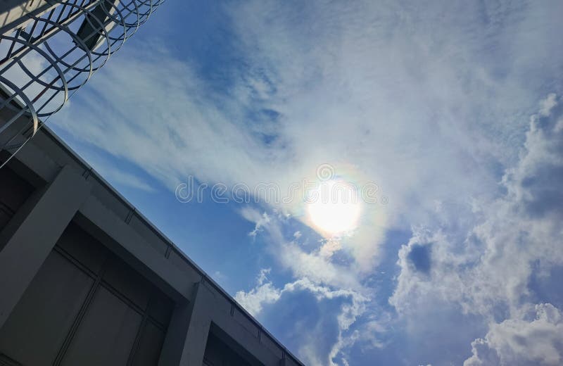 The Sun Behind the Clouds Charms the Dramatic Sky Stock Photo - Image ...