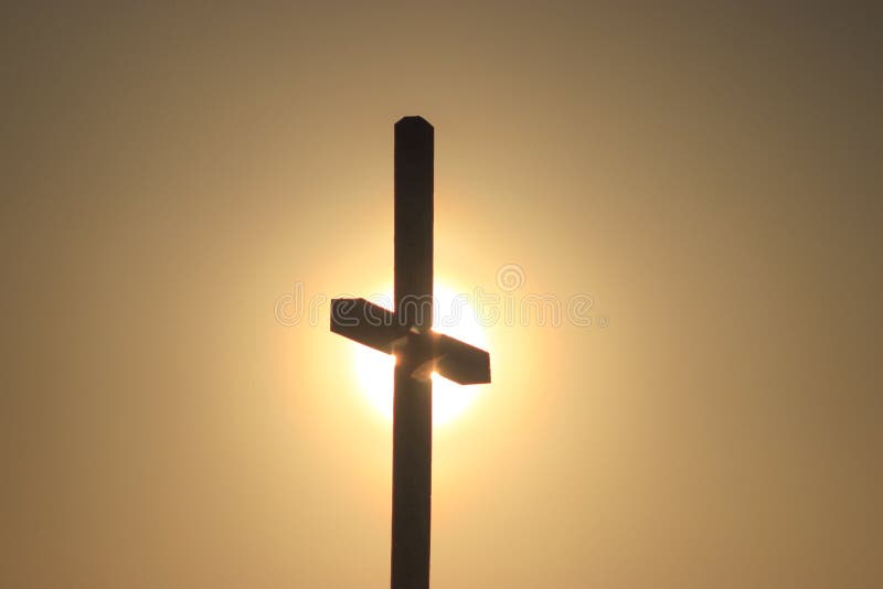 Sun behind a cross stock image. Image of cross, bright - 144337619