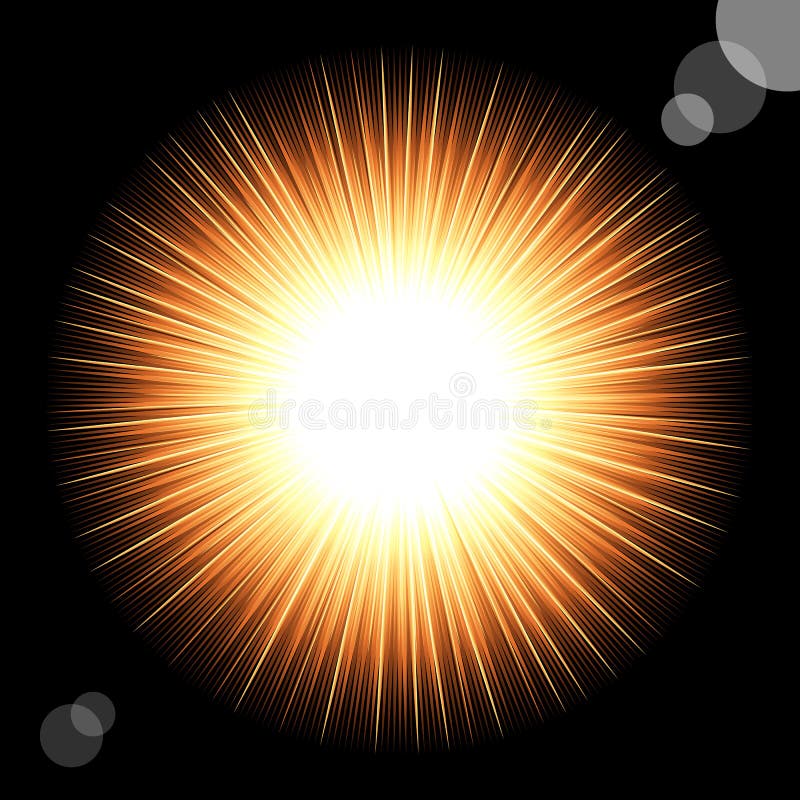 Sun in the Black Cosmic Sky. Stock Vector - Illustration of shiny ...