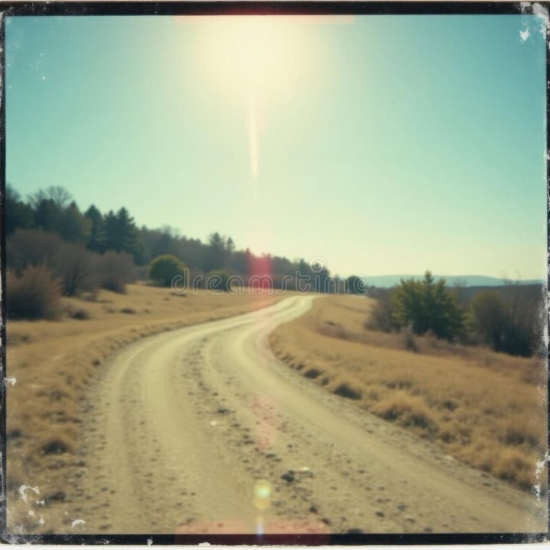 Sun Bleached Polaroid, Repaired with Tape, Nostalgic Scene, Tape, White ...