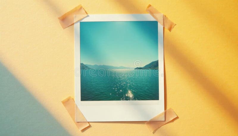 Sun Bleached Polaroid, Secured with Tan Tape, Corners Curled, Tape ...