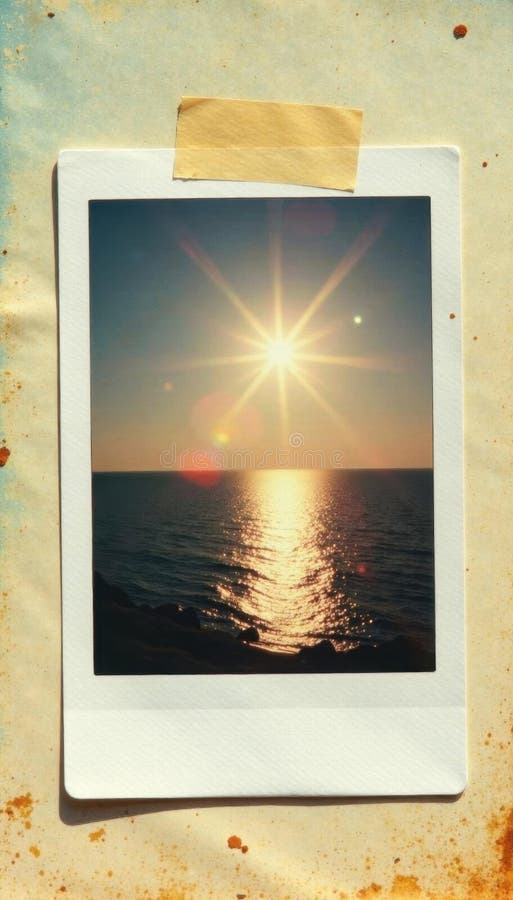Sun Bleached Polaroid, Secured with Tan Tape, Nostalgic Vibe, Instant ...