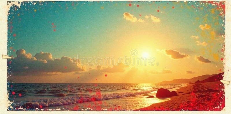 Sun Bleached Polaroid, Tattered Corners Secured with Tape , Aged, Decay ...