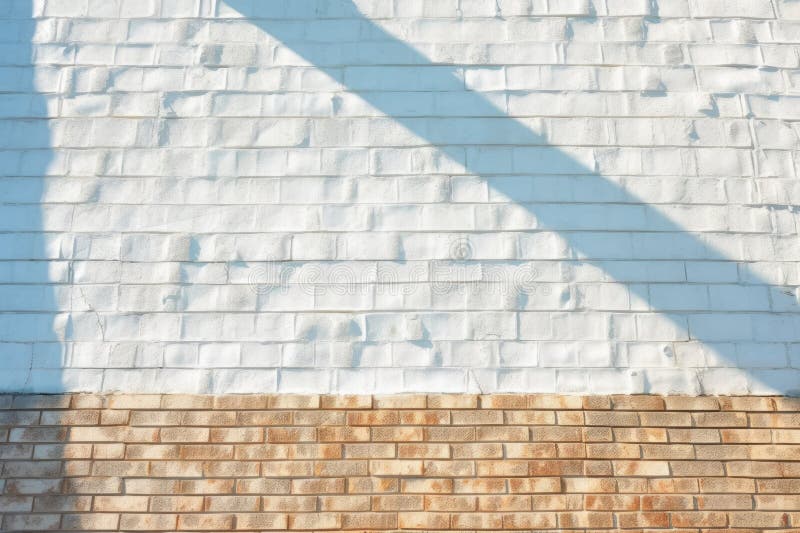 Sun-bleached White Brick Wall in Bright Sunlight Stock Image - Image of ...