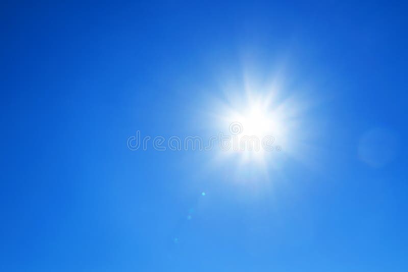 Sun with blue sky stock image. Image of glaring, bright - 59259711