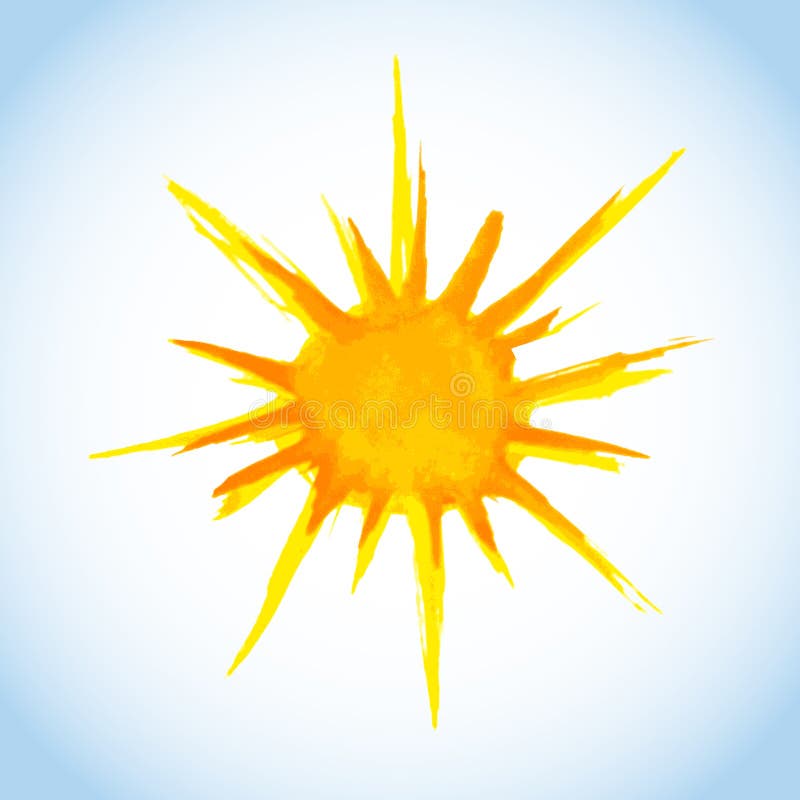 Sun on blue sky stock vector. Illustration of light, sunlight - 54235347