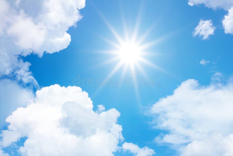 Sun in blue sky. stock image. Image of scene, sunlight - 46727221