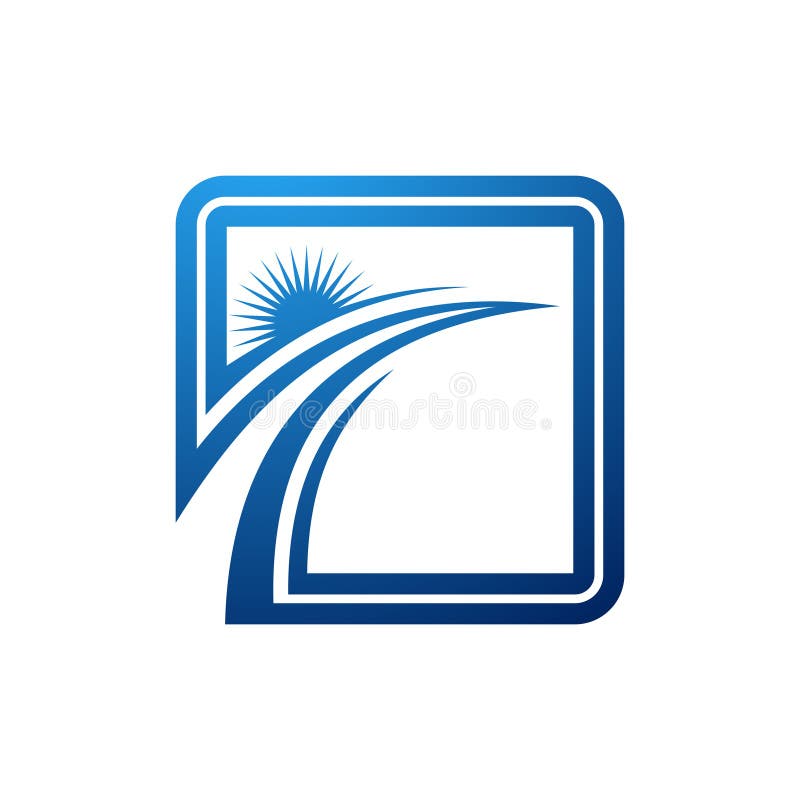 Sun in Blue Square Icon Vector Logo Template Illustration Design Stock ...