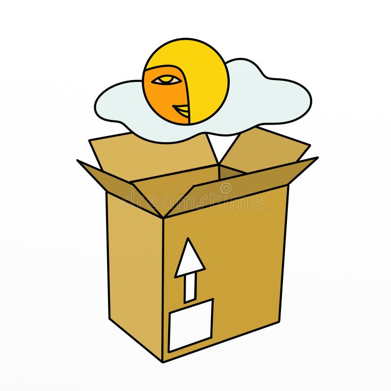 Sun in the box stock illustration. Illustration of blank - 30860686