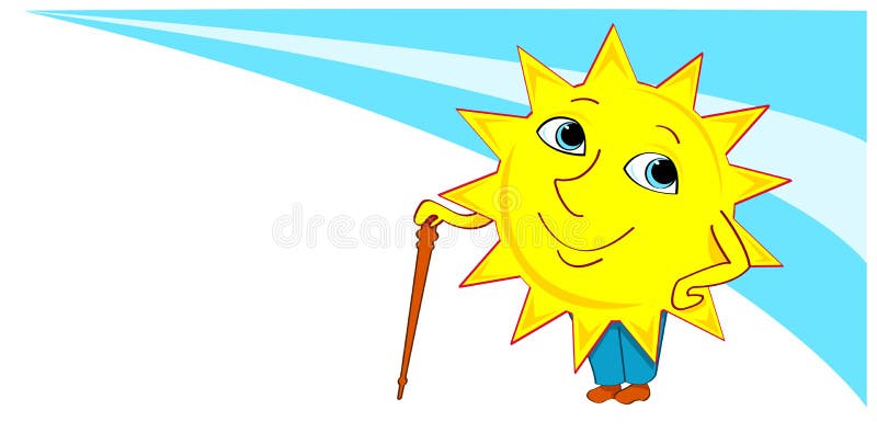 Cartoon sun (solid color) stock illustration. Illustration of daylight ...