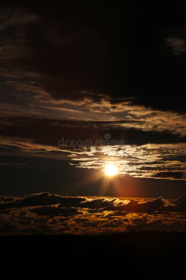 The Sun Break through Dark Clouds. Stock Image - Image of fair, scene ...