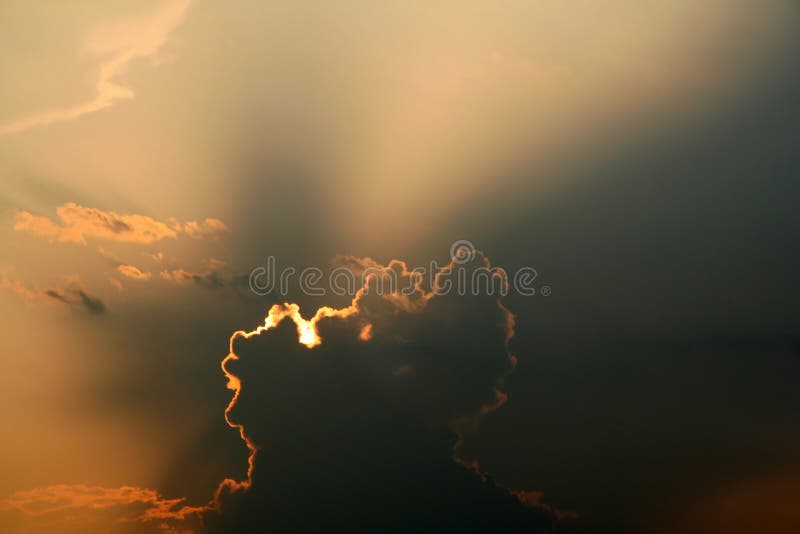 Sun Breaking through stock photo. Image of scene, orange - 1565362