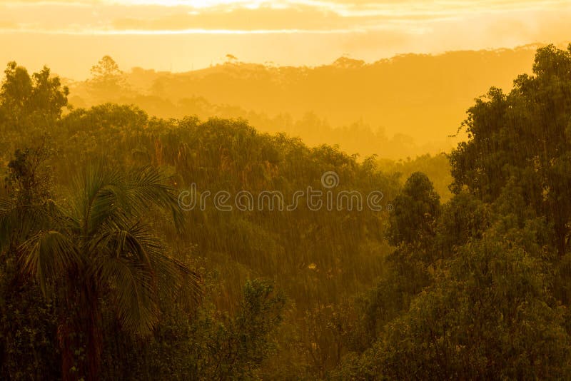 Sun Breaking through Clouds in Rainstorm Stock Photo - Image of pouring ...