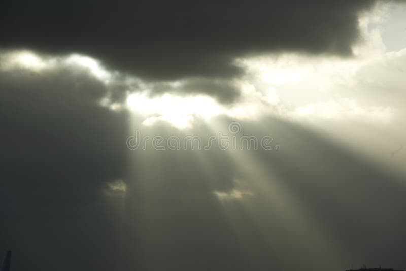 Sun Breaking through Stormy Clouds Image Stock Photo - Image of morning ...