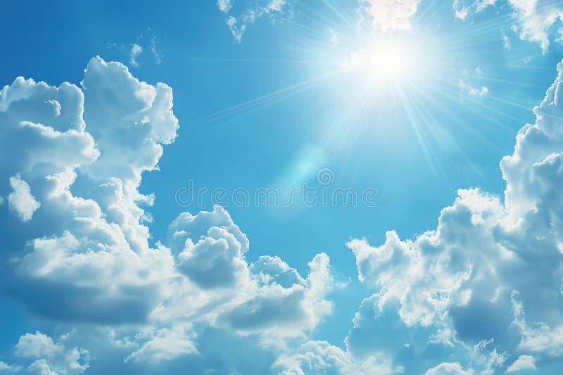 The Sun Breaks through the Cloud Layer with Warm Sunlight Stock Photo ...