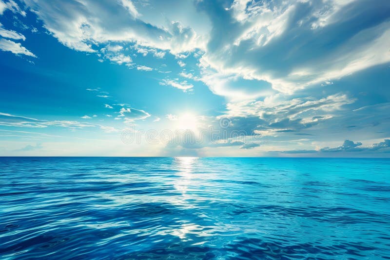 Sun Shining through Clouds Over Ocean Stock Photo - Image of coastal ...