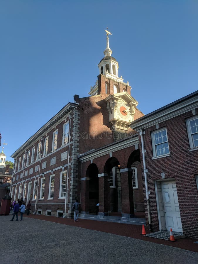 Sun Shining on Clock at Independence Hall Editorial Image - Image of ...