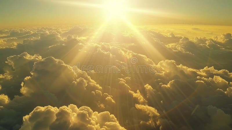 Sun Shining Over Clouds in Sky Stock Photo - Image of bright, sunlight ...