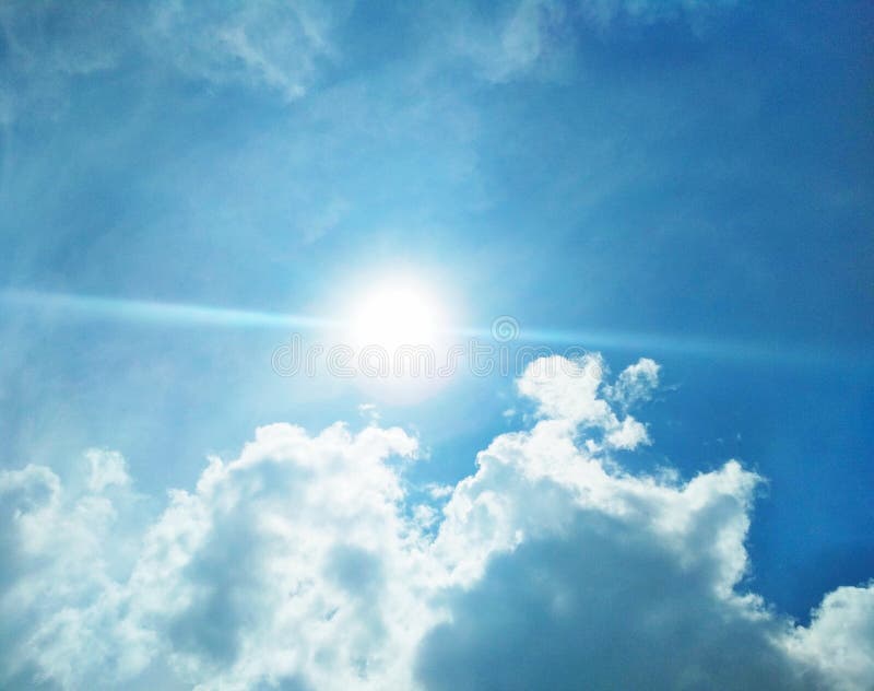 Sun Brightly Shining in the Sky Stock Photo - Image of nature, beam ...