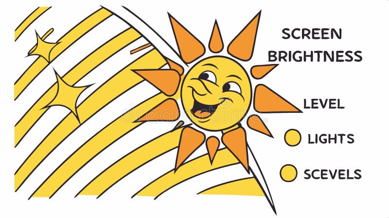 Sun with Brightness Levels, Screen Settings Interface Vector Design ...