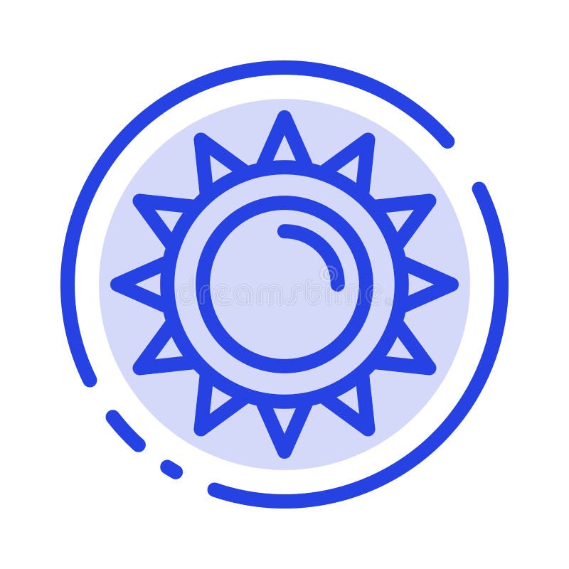 Sun, Brightness, Light, Spring Blue Dotted Line Line Icon Stock Vector ...