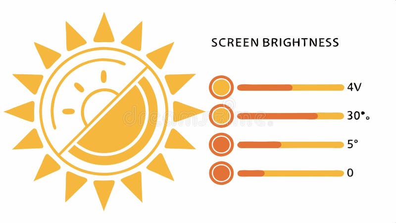 Sun Brightness Slider, Screen Control Interface Vector Design ...