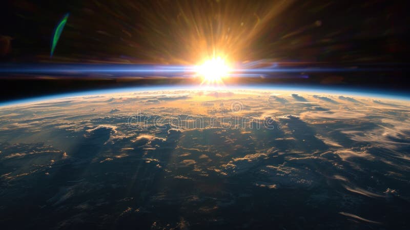 Sun Shining Over Earth from Space Stock Photo - Image of astronomy ...