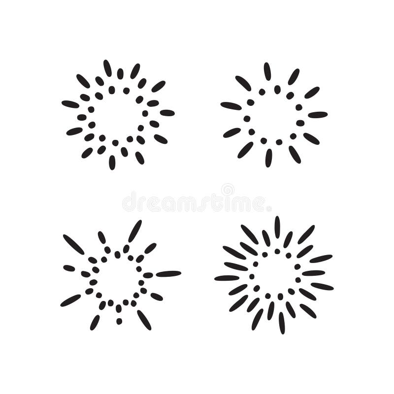 The Sun Burst Dashed Line Aesthetic Abstract Element Art Decoration ...