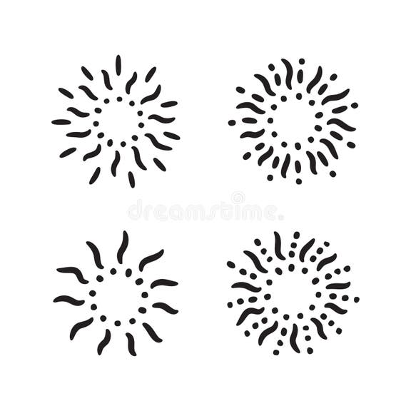 The Sun Burst Dashed Line Aesthetic Abstract Element Art Decoration ...