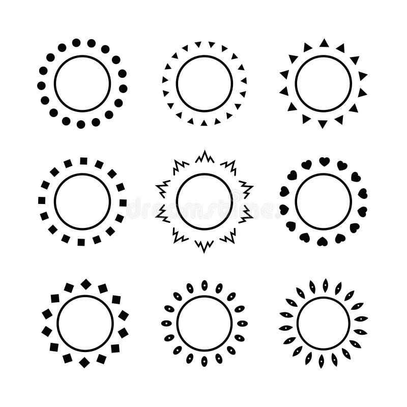 The Sun Burst Dashed Line Aesthetic Abstract Element Art Decoration ...