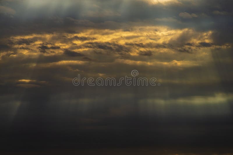 Sun Burst Rays Break Over the Clouds Shining Sunset Beautiful Evening ...