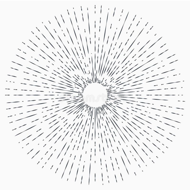 Sun Burst, Star Burst Sunshine. Radiating from the Center of Thin Beams ...