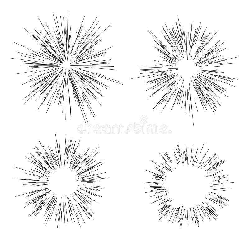 Sun Burst, Star Burst Sunshine. Radiating from the Center of Thin Beams ...