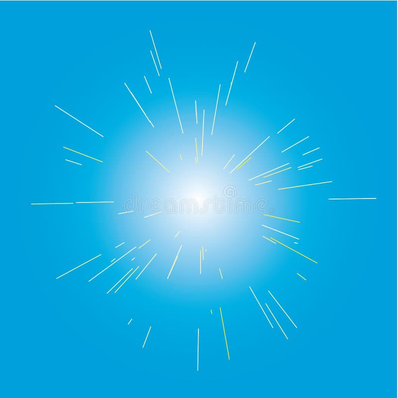 Sun Burst, Star Burst Sunshine. Radiating from the Center of Thin Beams ...