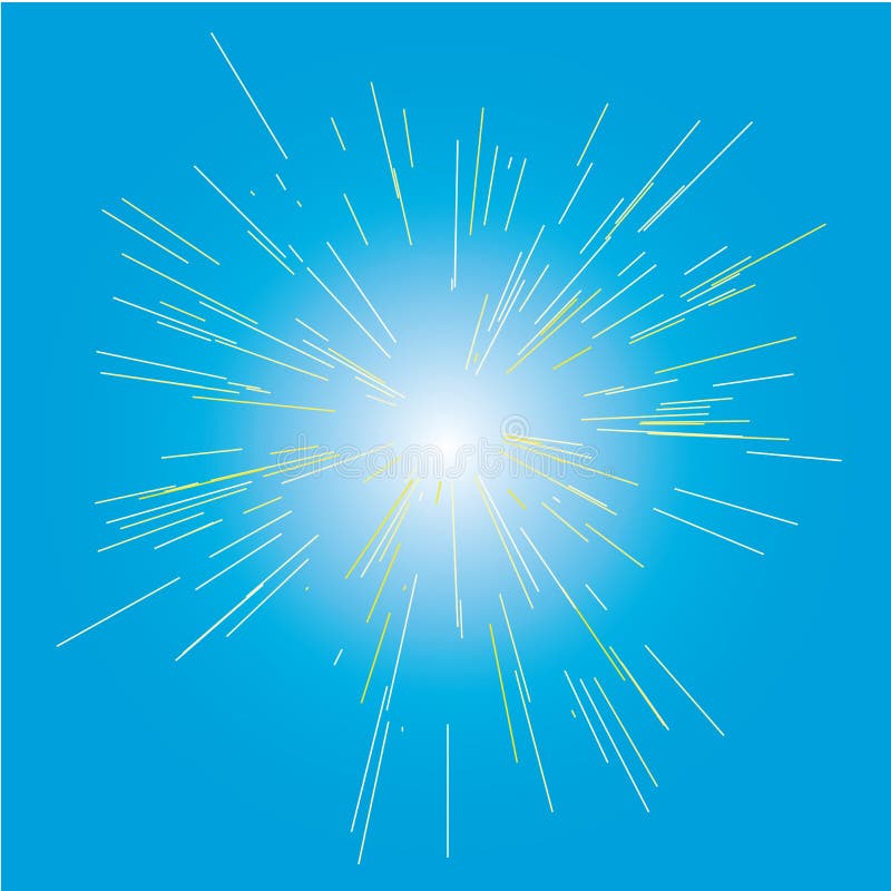 Sun Burst, Star Burst Sunshine. Radiating from the Center of Thin Beams ...