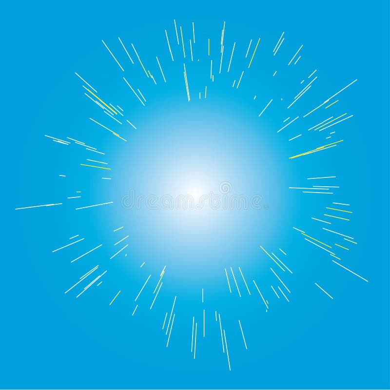 Sun Burst, Star Burst Sunshine. Radiating from the Center of Thin Beams ...