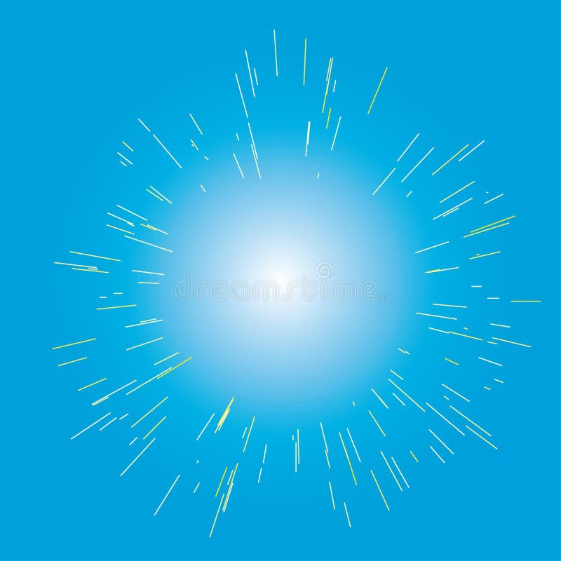 Sun Burst, Star Burst Sunshine. Radiating from the Center of Thin Beams ...