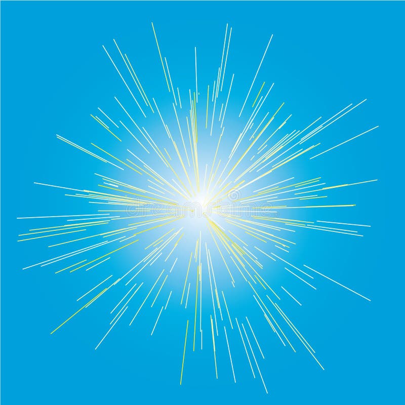 Sun Burst, Star Burst Sunshine. Radiating from the Center of Thin Beams ...