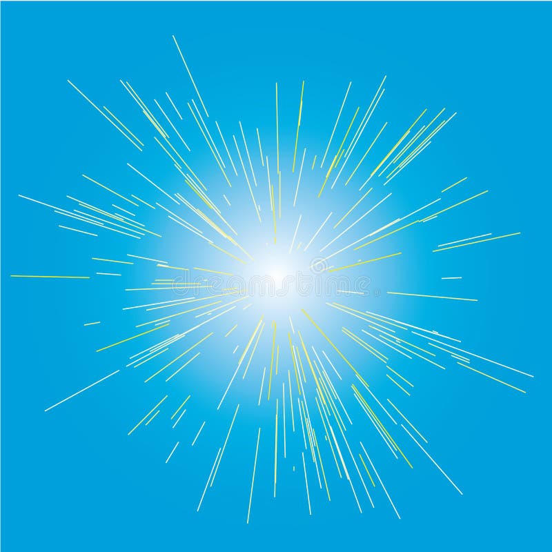 Sun Burst, Star Burst Sunshine. Radiating from the Center of Thin Beams ...
